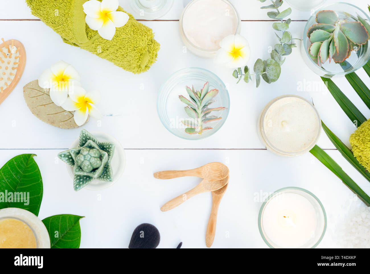 Beauty background with facial cosmetic products Stock Photo - Alamy