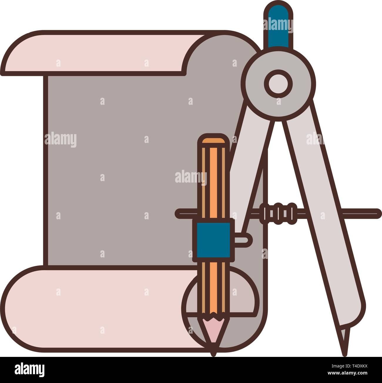 Cartoon compass geometry drawing school Stock Vector Images - Alamy