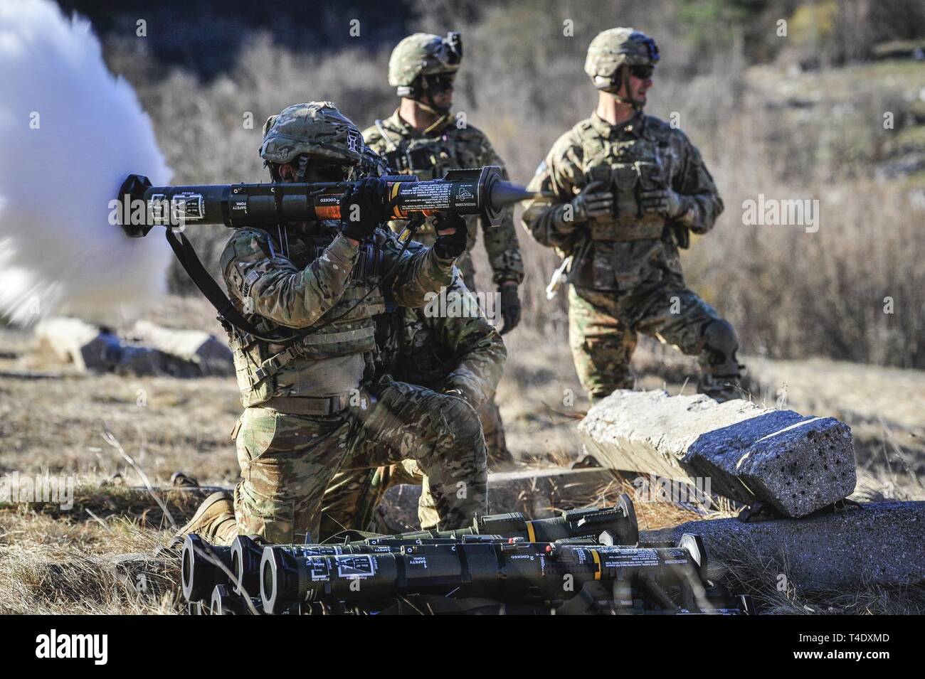 A U.S. Army Paratrooper assigned to 1st Battalion, 503rd Infantry ...