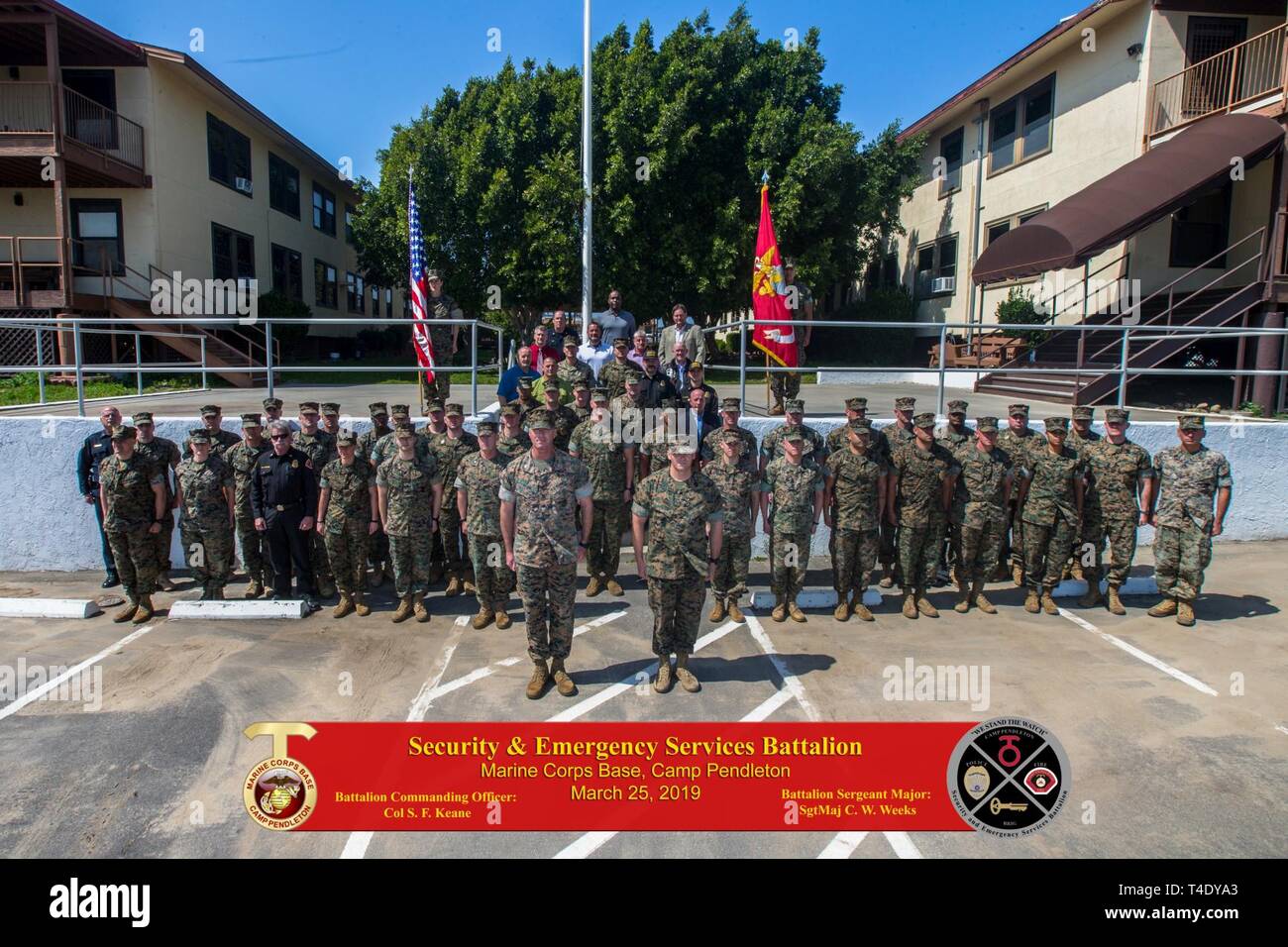 U.S. Marine Corps Col. Stephen F. Keanes, left, commanding officer ...