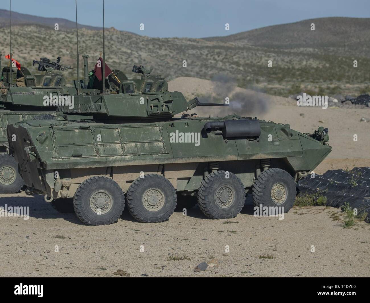 A U.S. Marine Corps Light Armored Vehicle with 2nd Light Armored ...