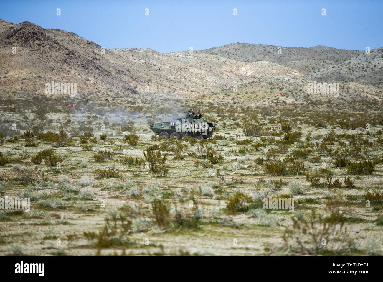 A U.S. Marine Corps Light Armored Vehicle with 2nd Light Armored ...