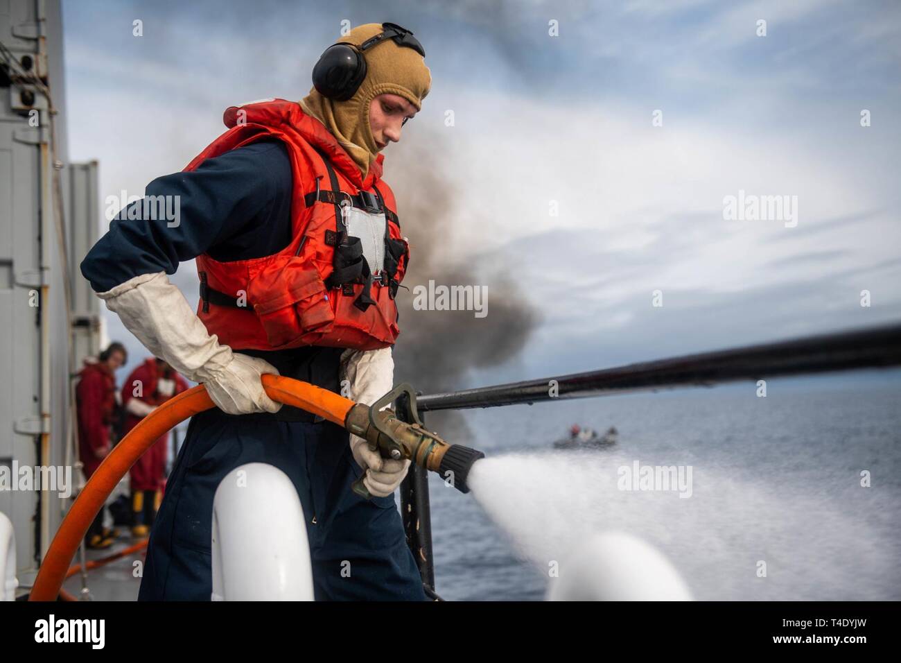 OCEAN (March 27, 2019) Damage Control Fireman Alexander Schaper, from ...