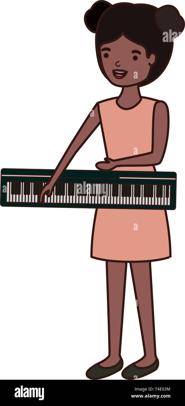 Female singing keyboard Stock Vector Images - Alamy
