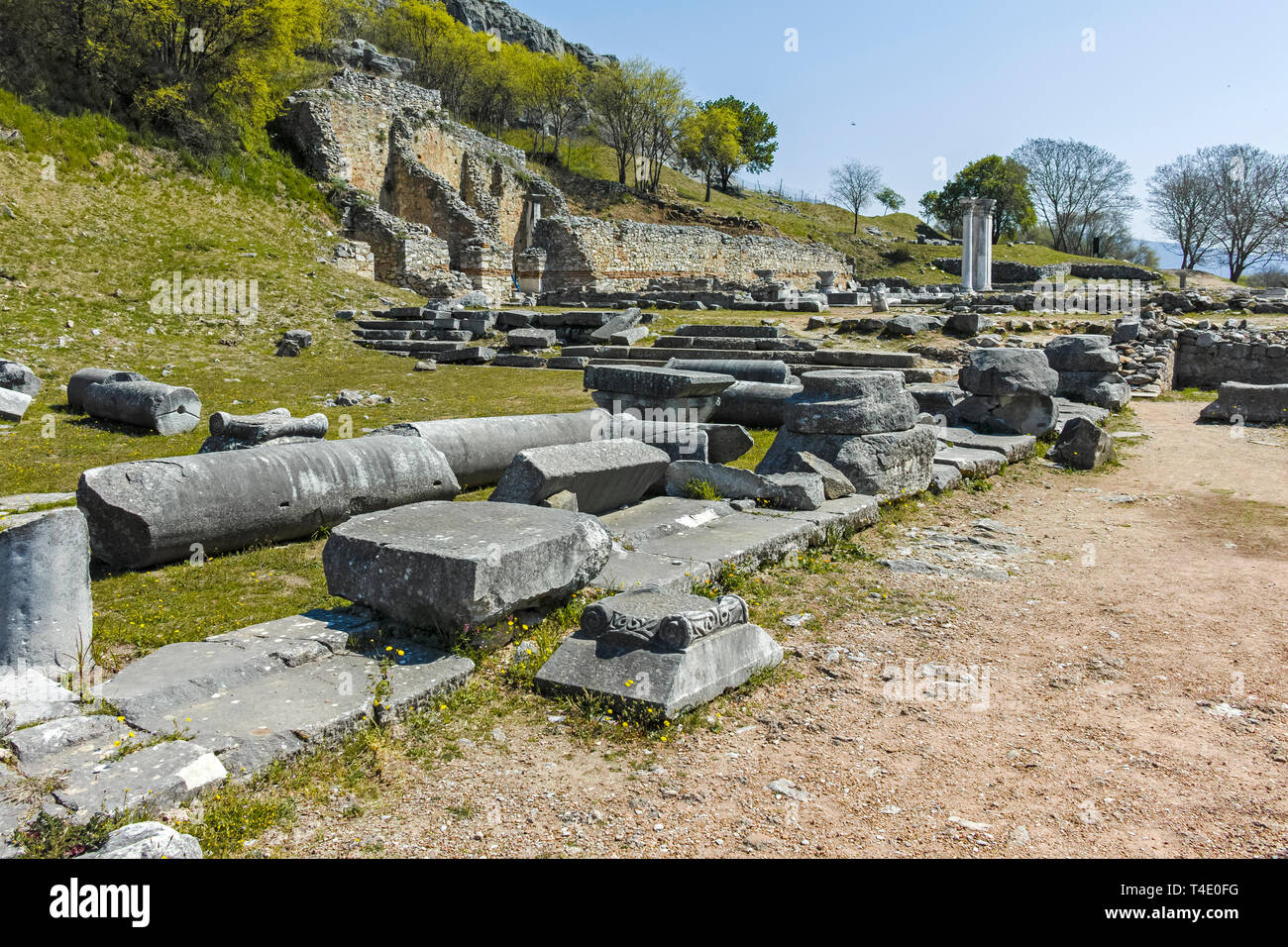 Ruins at archaeological site of Philippi, Eastern Macedonia and Thrace ...
