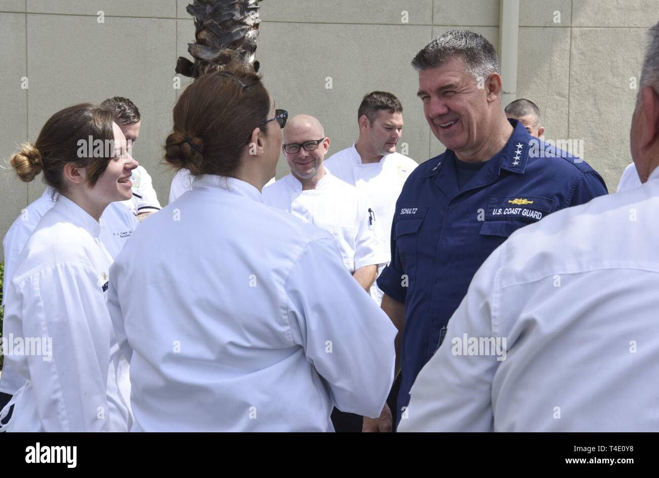 Adm. Karl Schultz, U.S. Coast Guard commandant, speaks with culinary ...