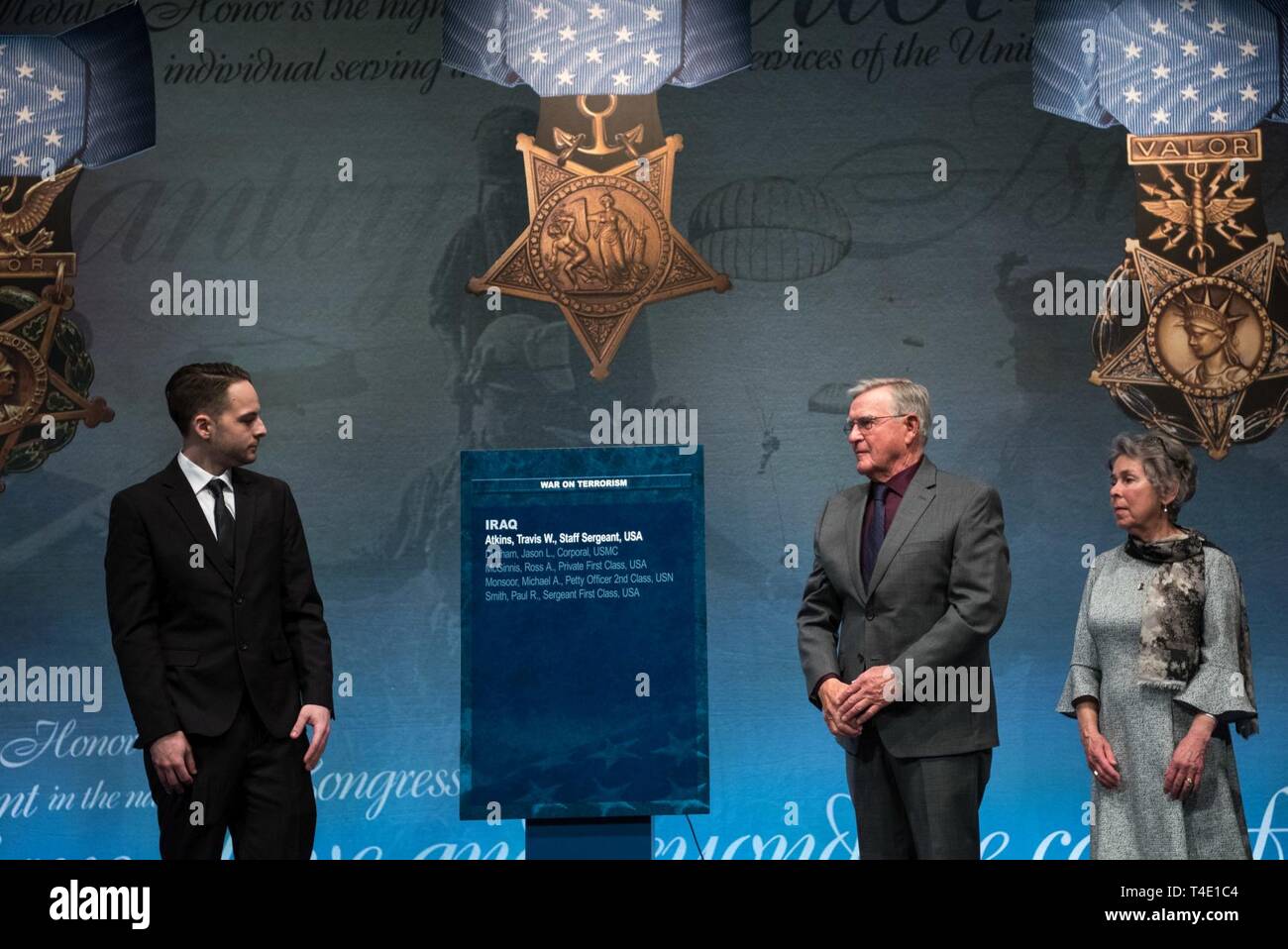 U.S. Army Sgt. Travis Atkins’ son, Trevor Oliver and father Jake Atkins ...