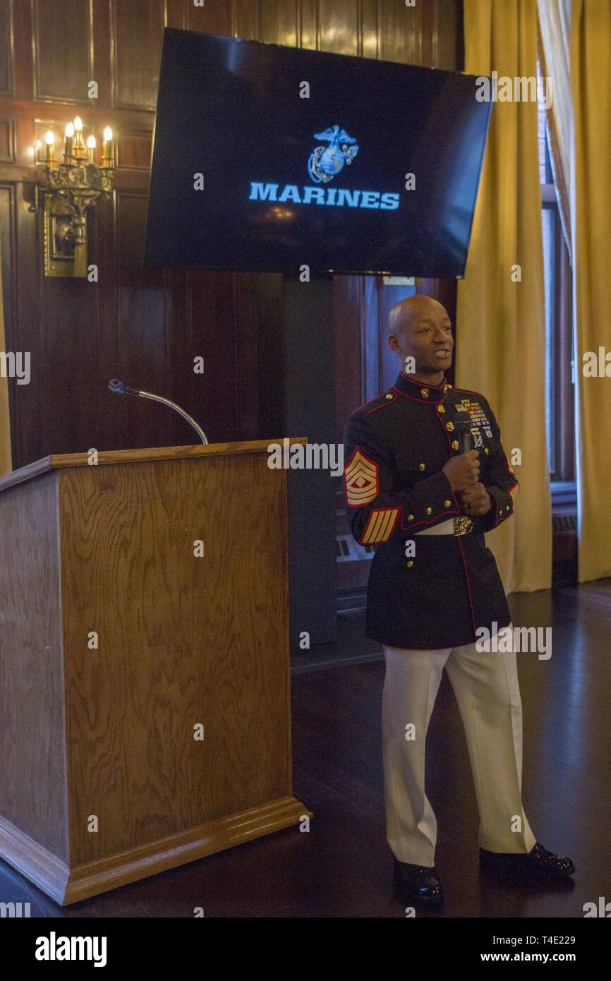 Marine First Sgt. Alex Brown, company First Sergeant for Headquarters ...