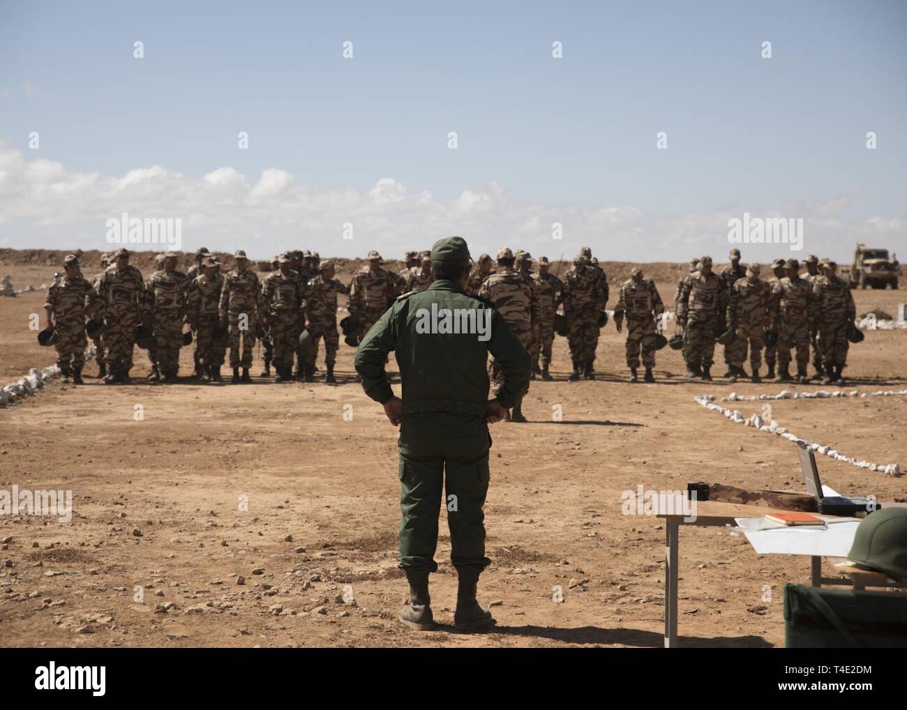 Members of the Royal Moroccan Armed Forces form up after demonstrating ...