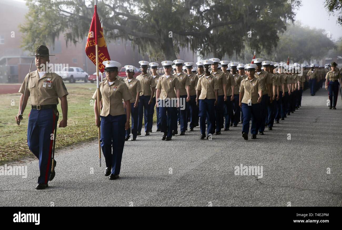 Marines with India Company, 3rd Recruit Training Battalion, graduated ...