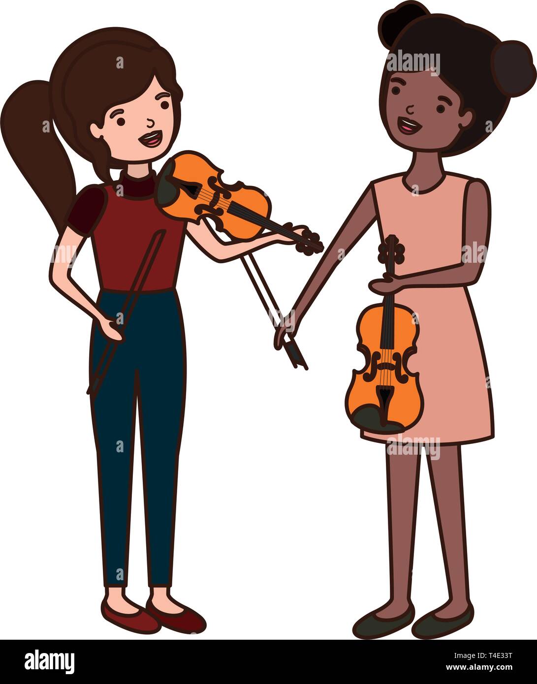 women with musical instruments character Stock Vector Image & Art - Alamy