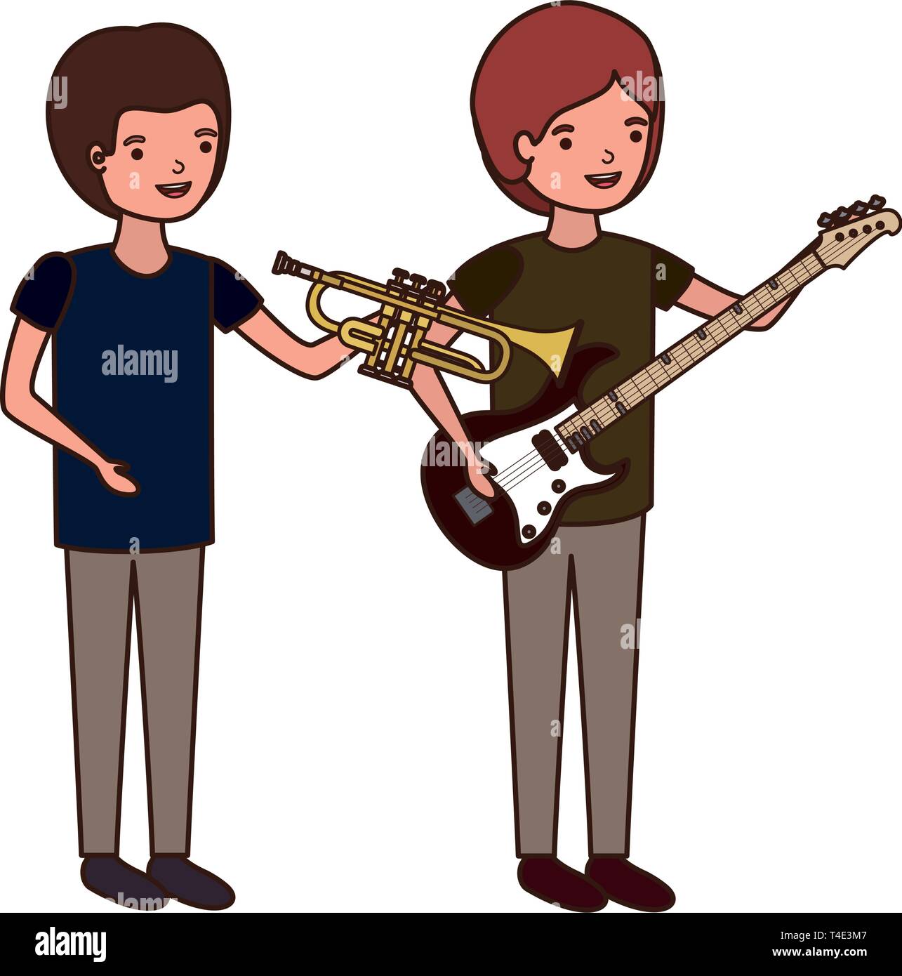 men with musical instruments character Stock Vector Image & Art - Alamy
