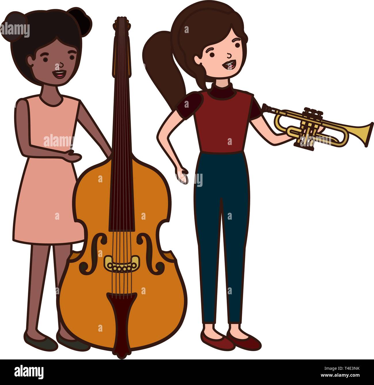 women with musical instruments character Stock Vector Image & Art - Alamy