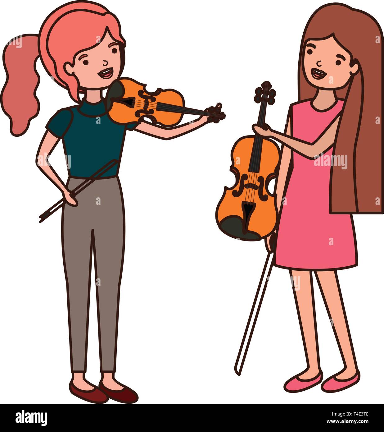 women with musical instruments character Stock Vector Image & Art - Alamy