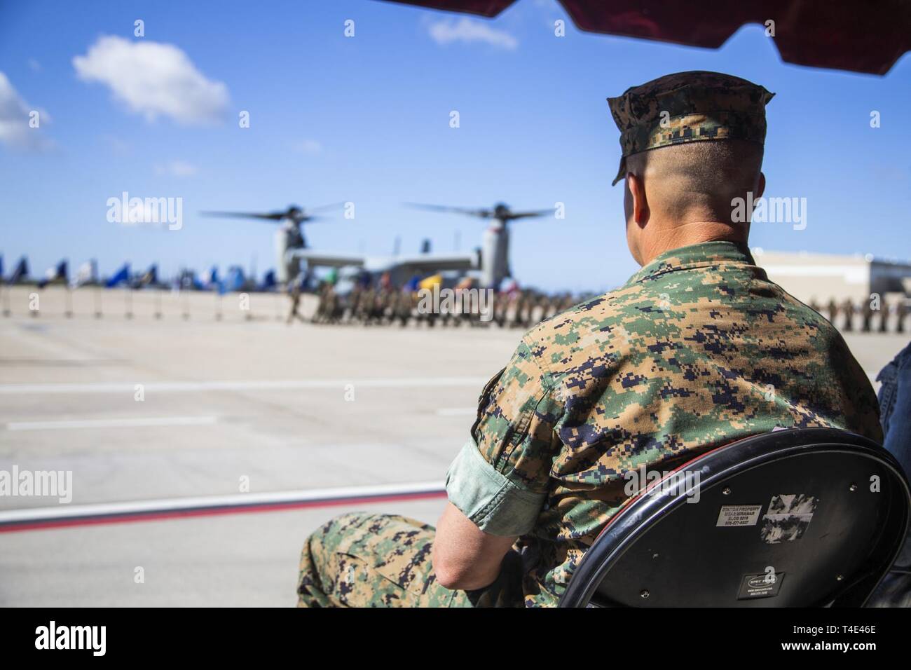 Marine Lt. Col. Charles E. Bodwell, outgoing commanding officer of ...