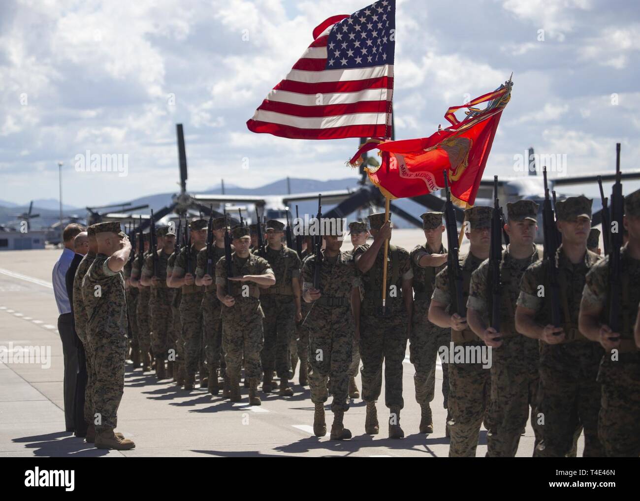 Leaders with Marine Medium Tiltrotor Squadron 166, Marine Aircraft ...