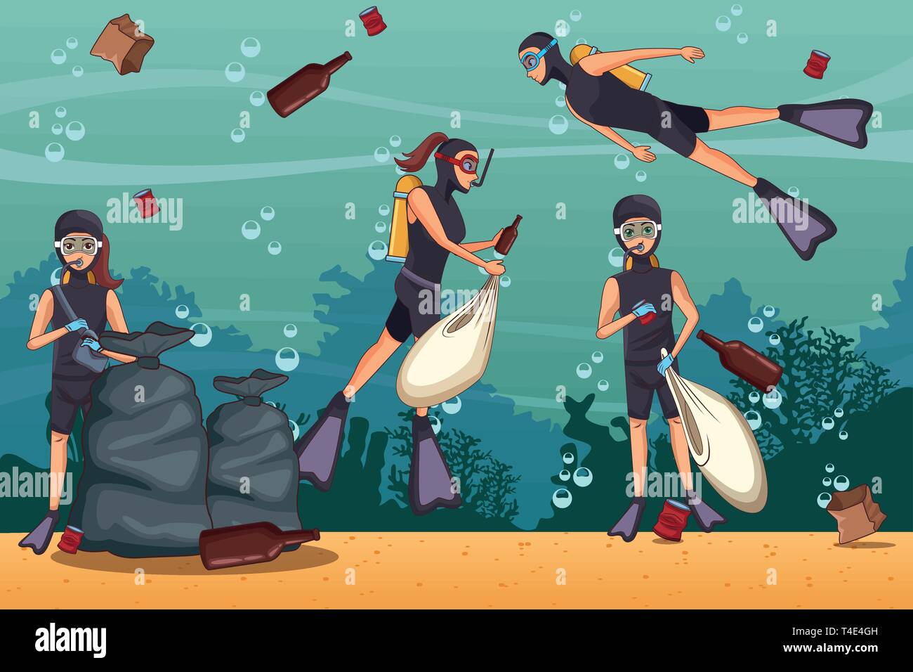Sea cleaning cartoons Stock Vector Image & Art - Alamy