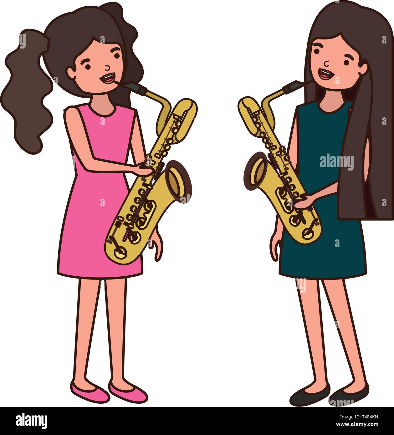 women with musical instruments character Stock Vector Image & Art - Alamy