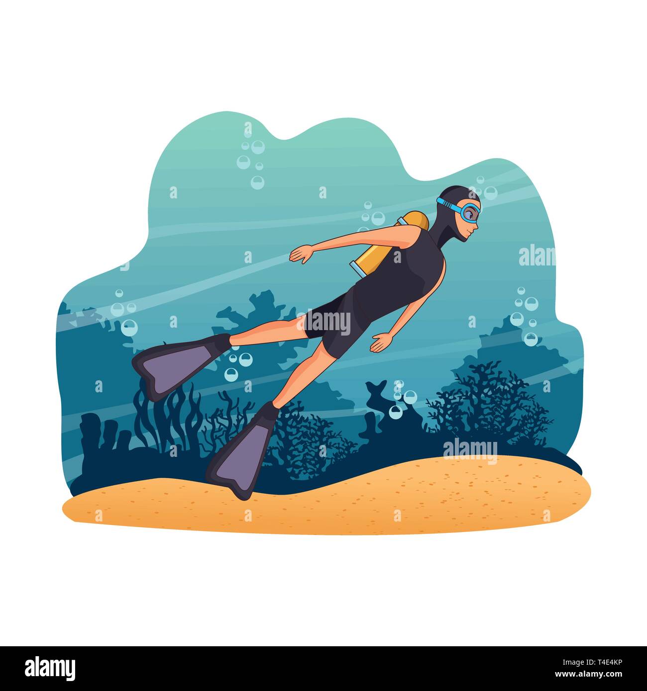 Man diving in ocean Cut Out Stock Images & Pictures - Alamy