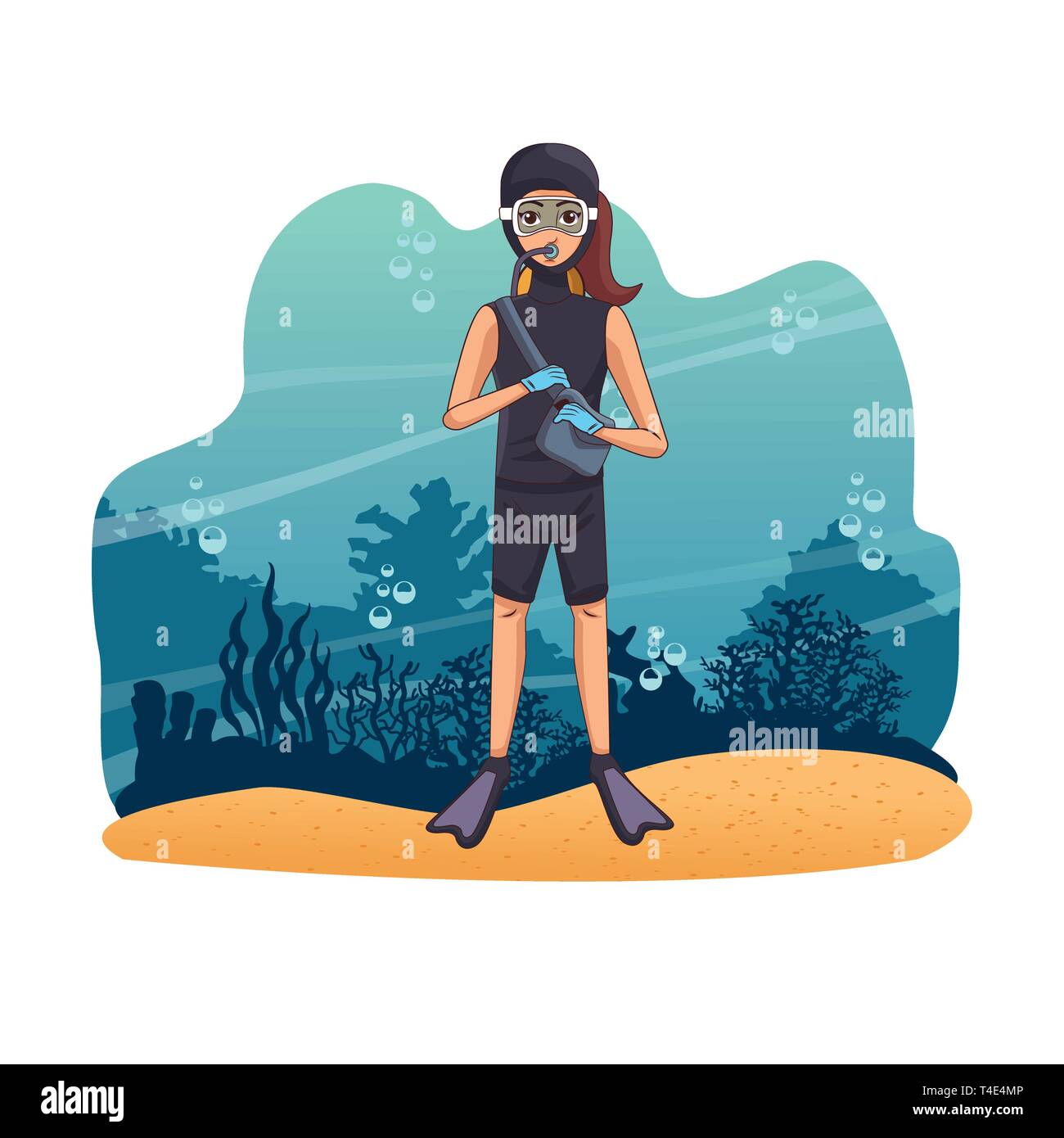 Woman diving sea splash Stock Vector Images - Alamy