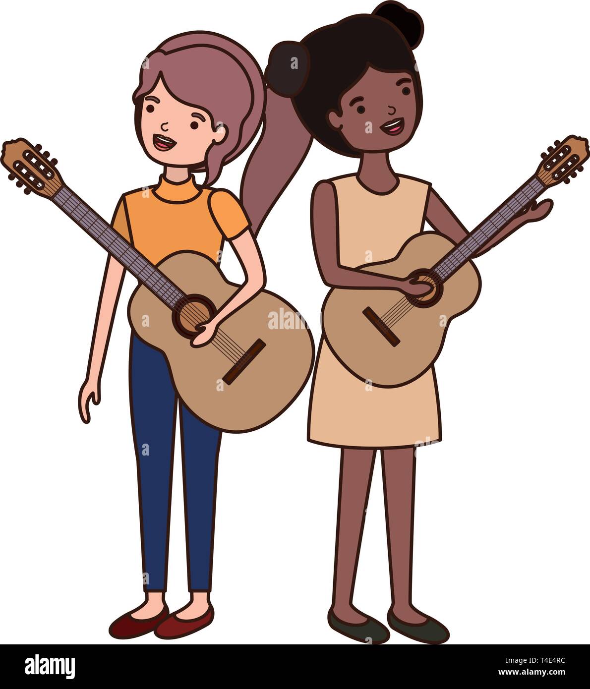 women with musical instruments character Stock Vector Image & Art - Alamy