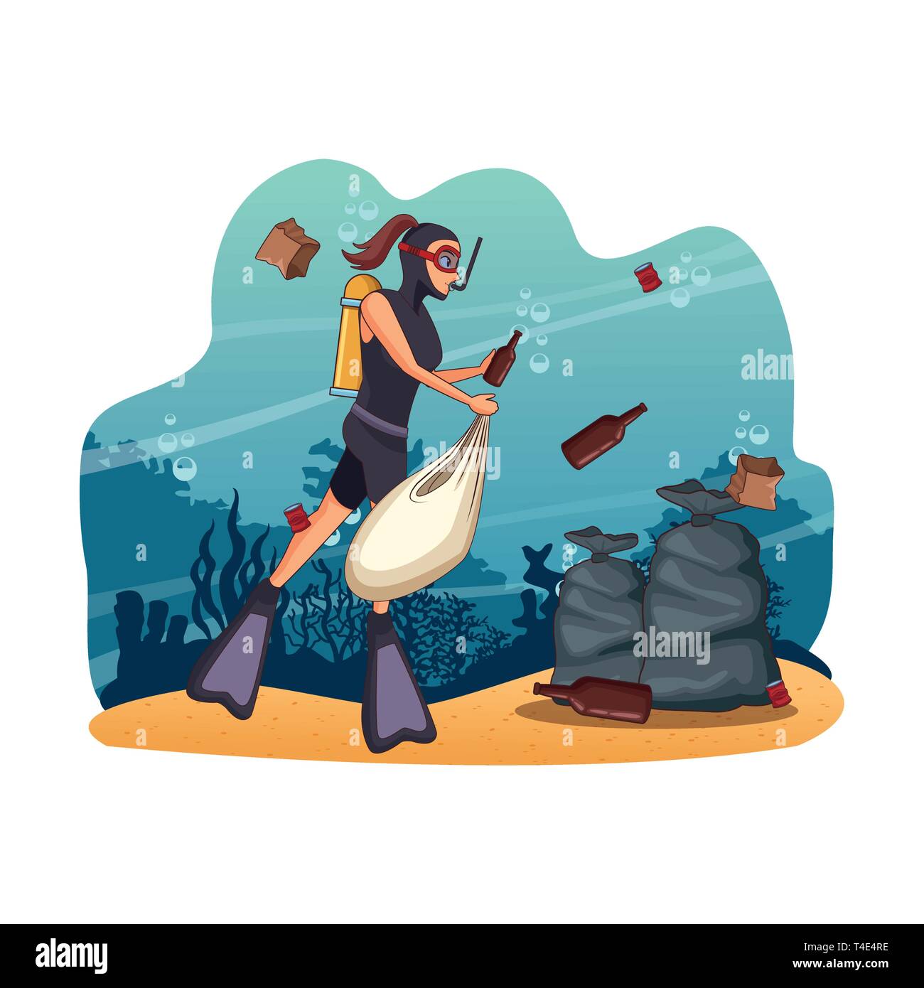 Sea cleaning cartoons Stock Vector Image & Art - Alamy