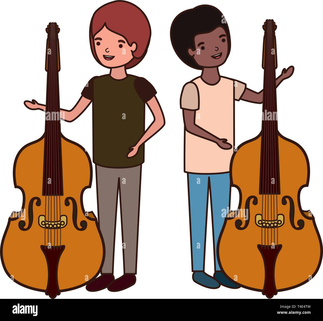 men with musical instruments character Stock Vector Image & Art - Alamy