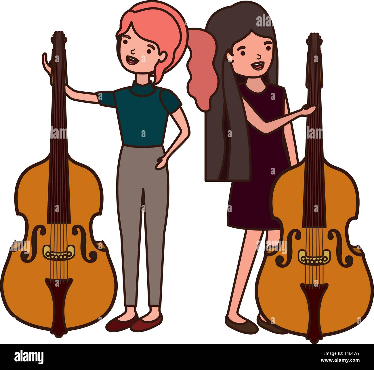 women with musical instruments character Stock Vector Image & Art - Alamy