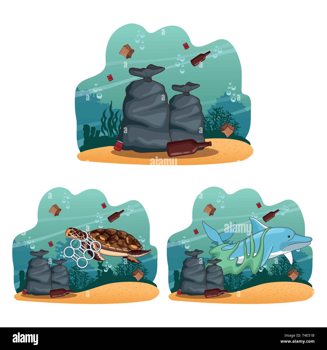 Sea cleaning cartoons collection Stock Vector Image & Art - Alamy