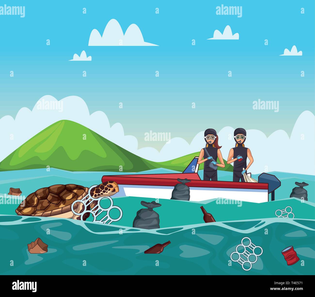 Sea cleaning cartoons Stock Vector Image & Art - Alamy