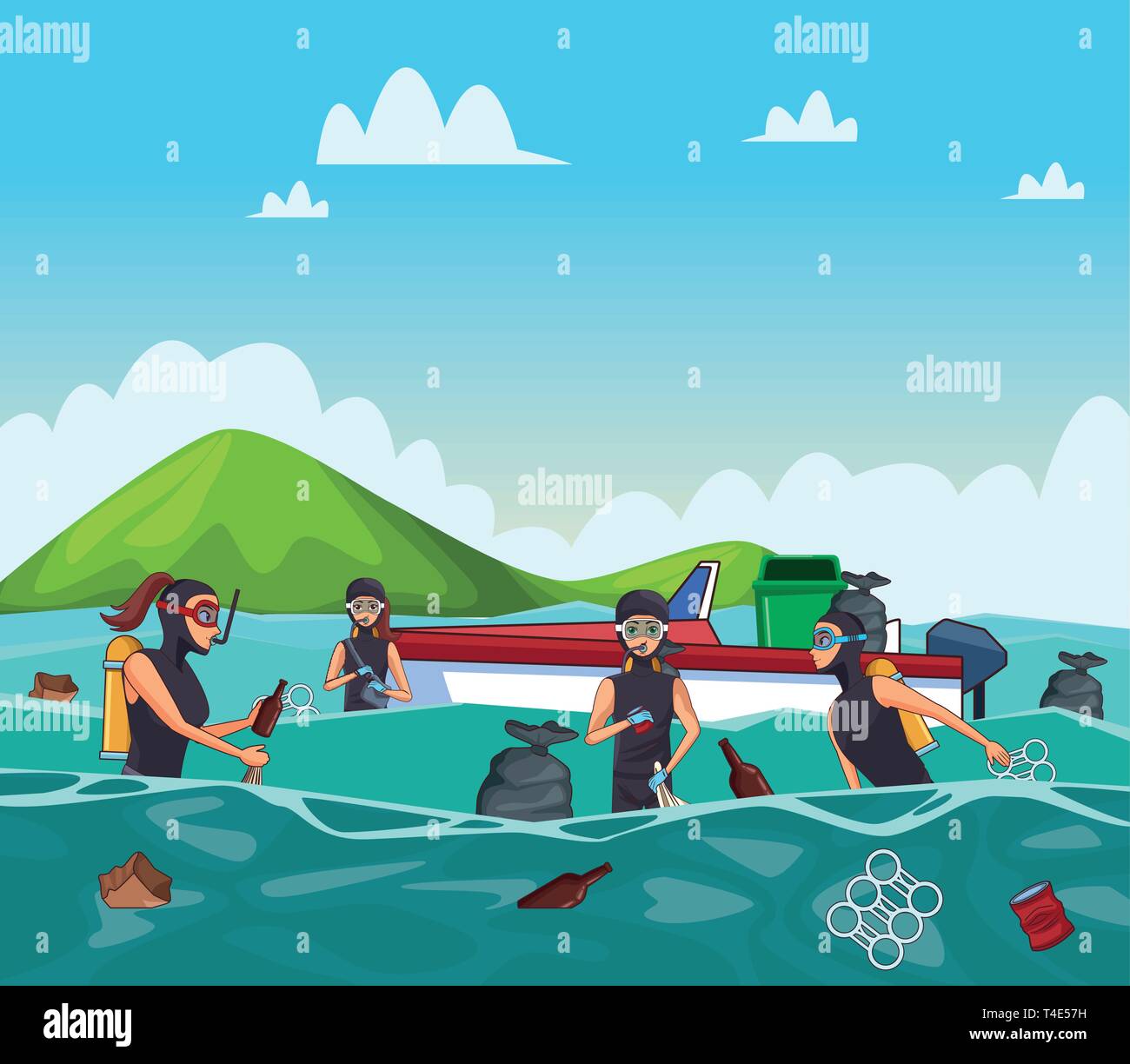 Sea cleaning cartoons Stock Vector Image & Art - Alamy