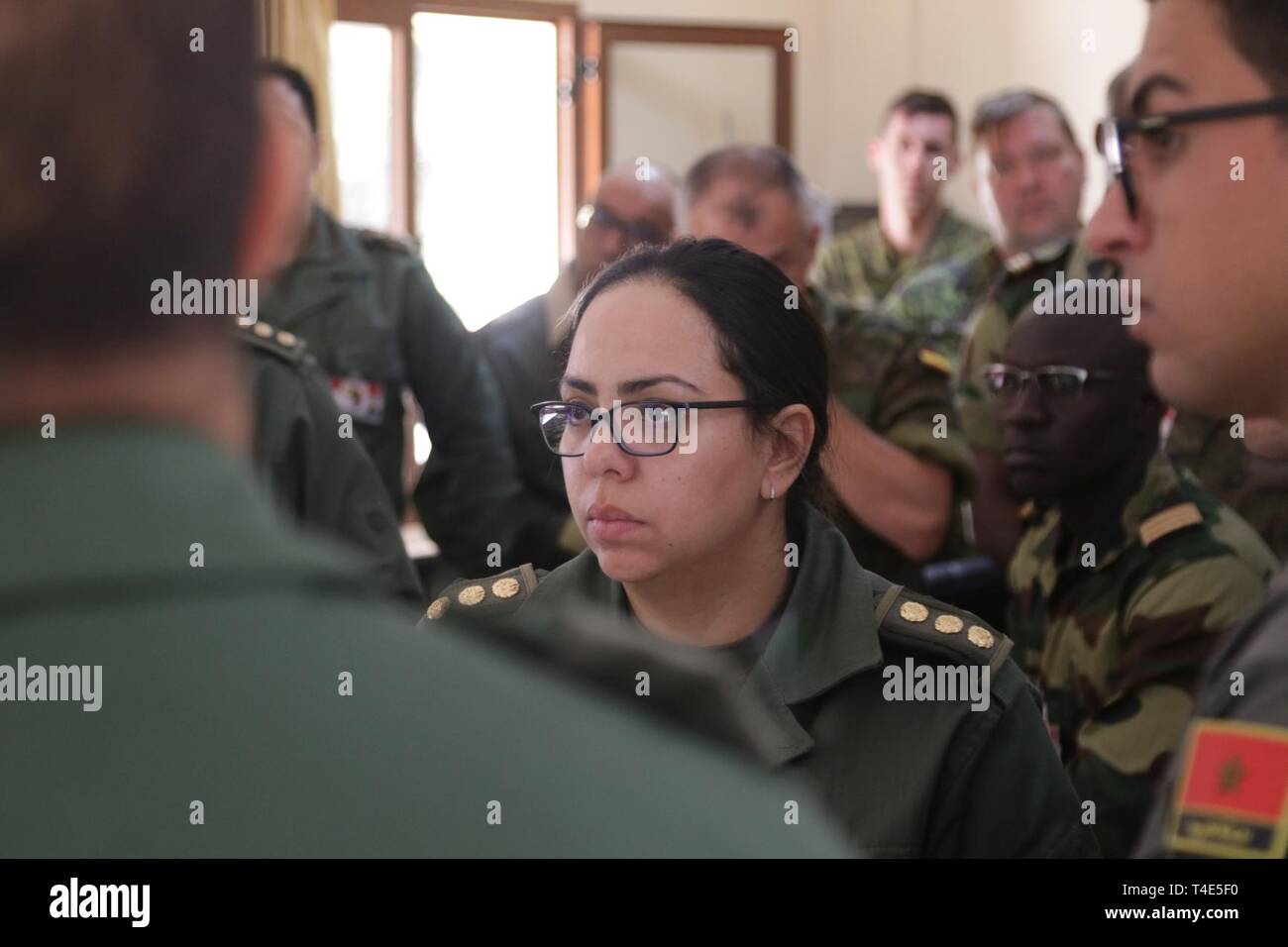 Royal Moroccan Armed Forces soldiers attend a mission brief during the ...
