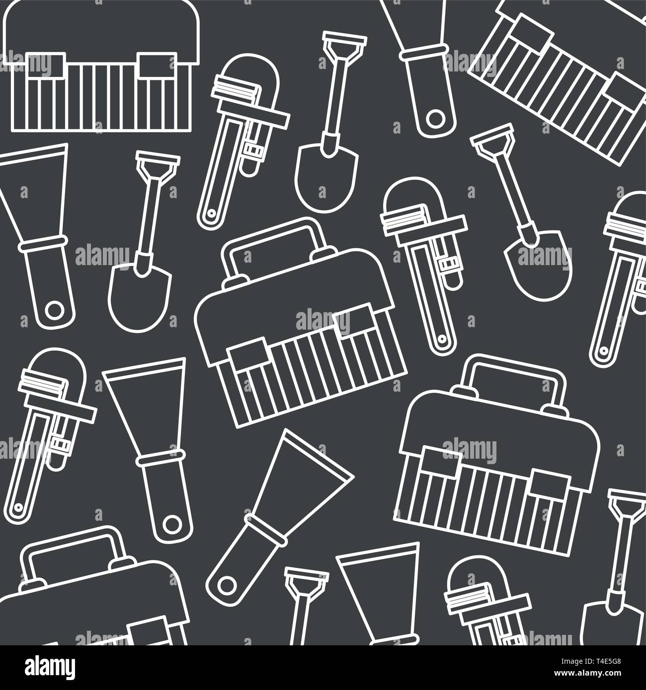 construction tools pattern isolated icon Stock Vector Image & Art - Alamy