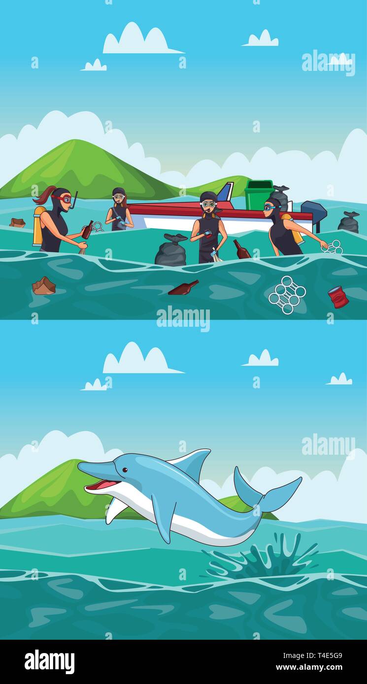 Sea cleaning cartoons Stock Vector Image & Art - Alamy