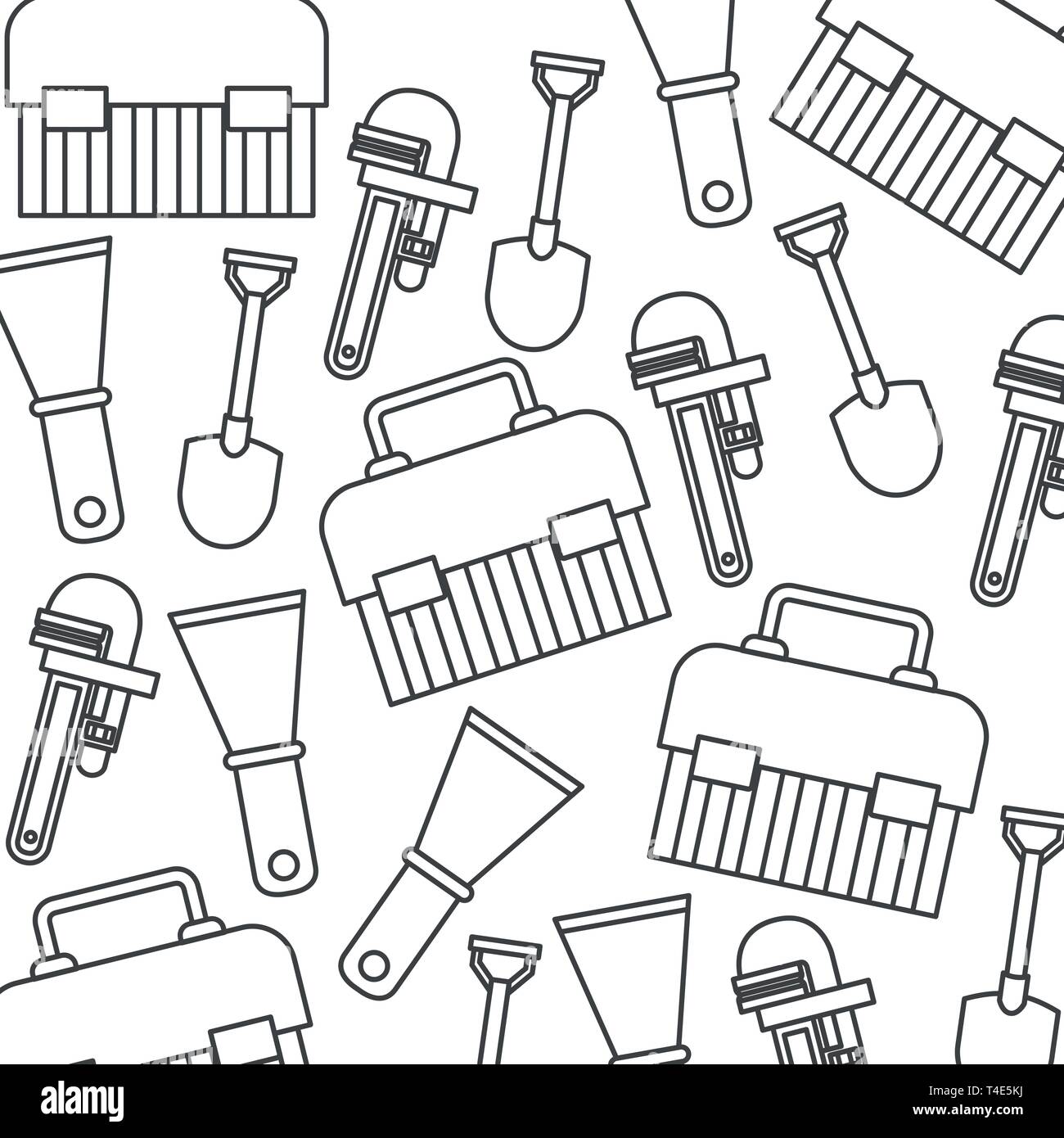 construction tools pattern isolated icon Stock Vector Image & Art - Alamy