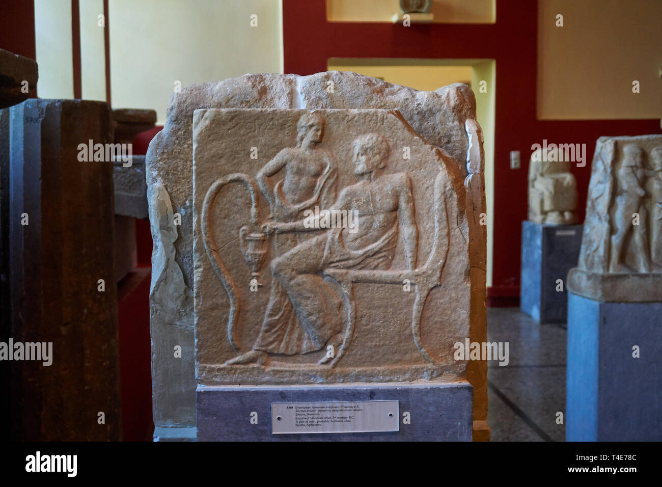 Interior view of the Archaeological Museum of Sparta. It houses ...