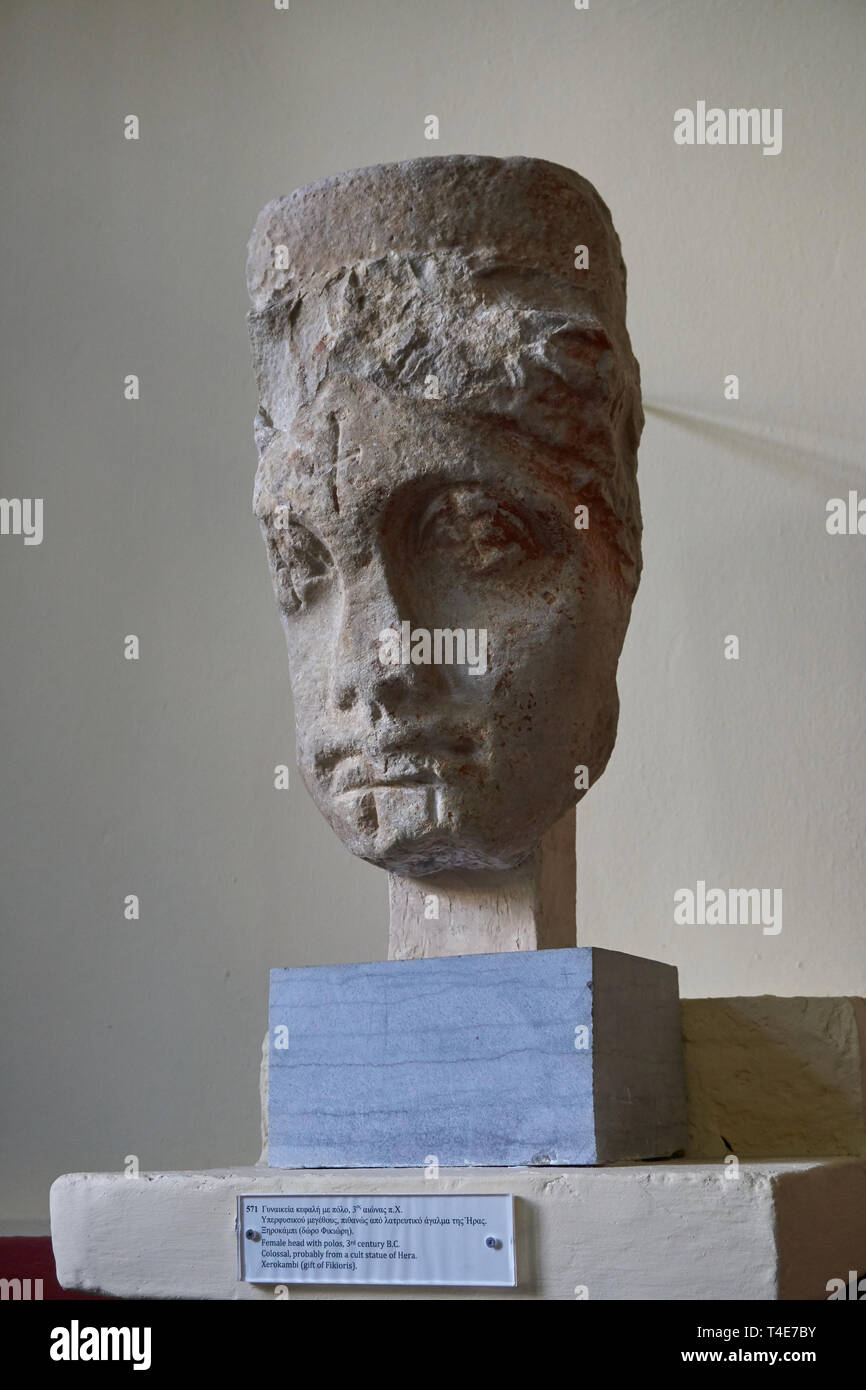 Interior view of the Archaeological Museum of Sparta. It houses ...