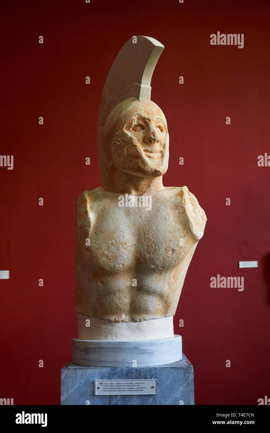 Interior view of the Archaeological Museum of Sparta. It houses ...