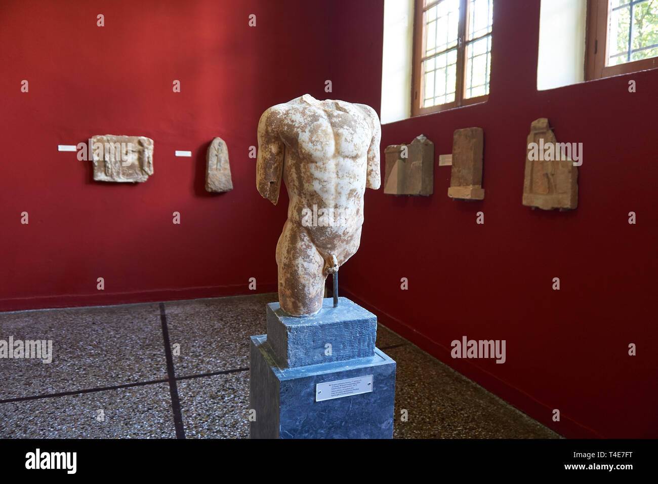 Interior view of the Archaeological Museum of Sparta. It houses ...