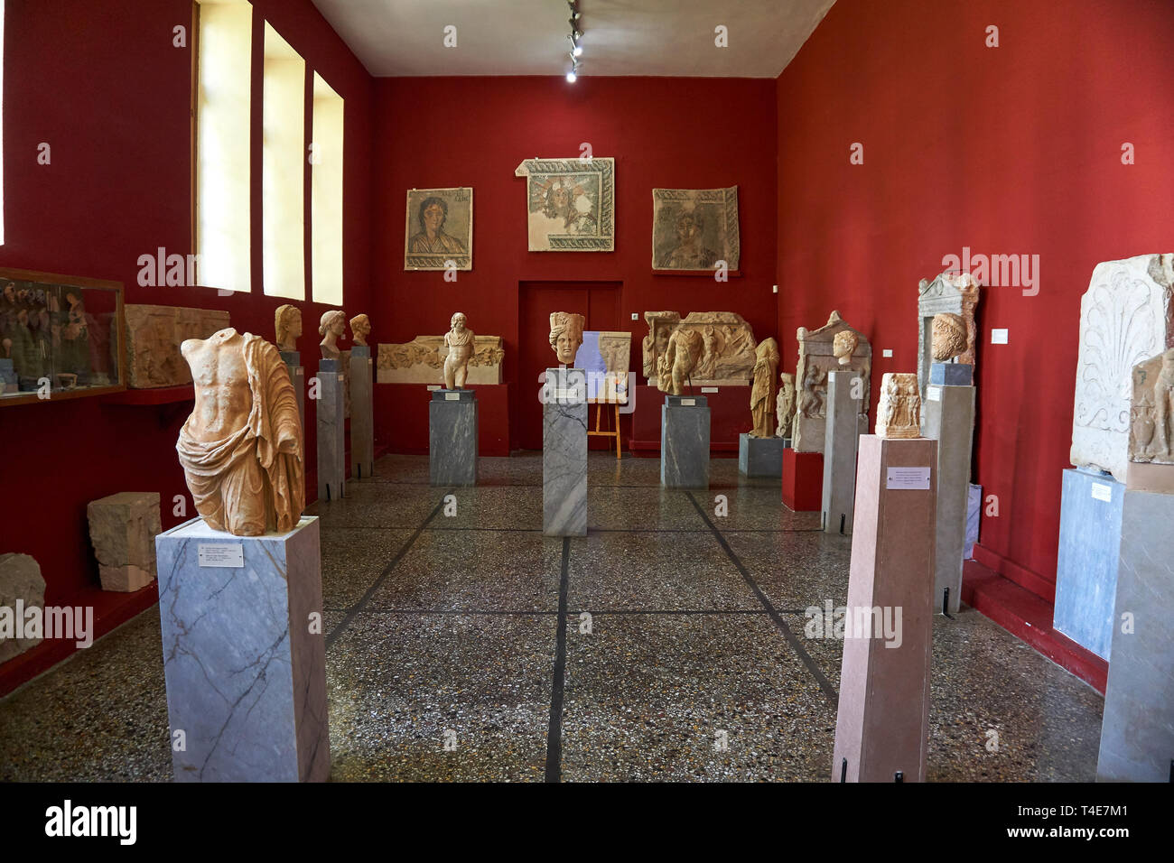 Interior view of the Archaeological Museum of Sparta. It houses ...
