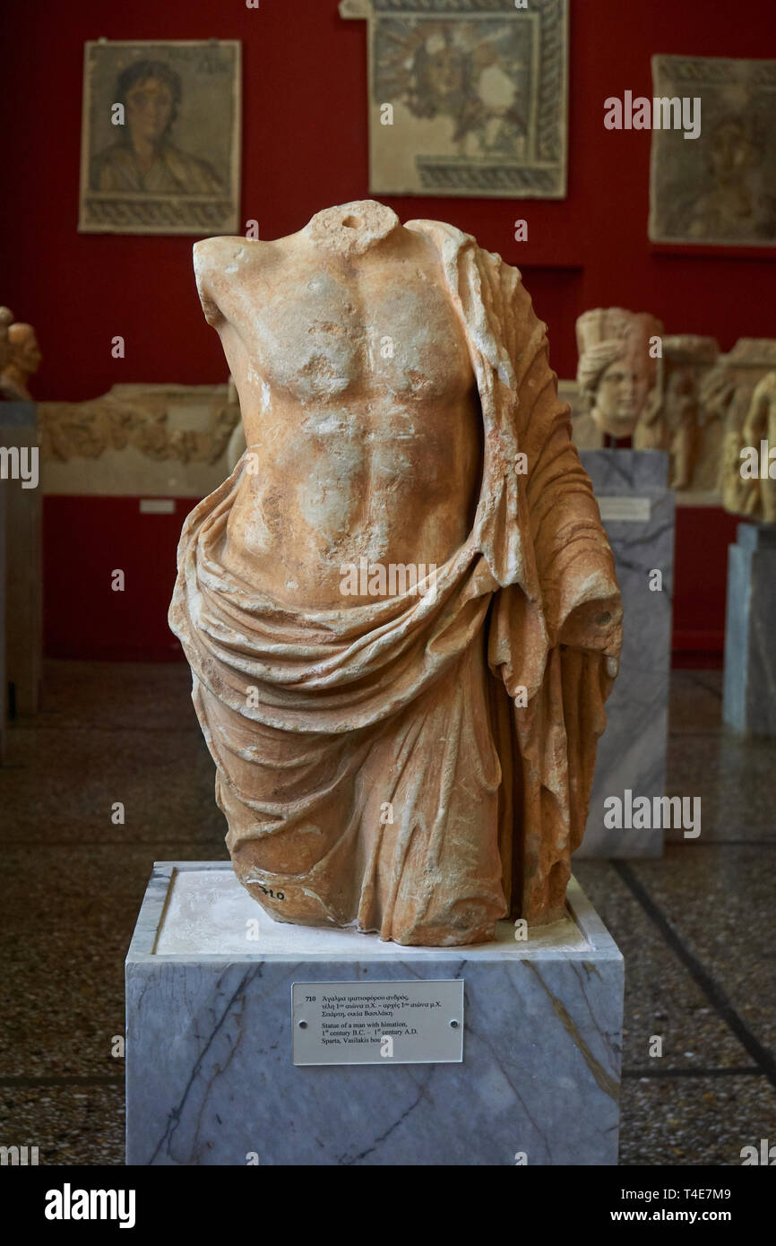 Interior view of the Archaeological Museum of Sparta. It houses ...