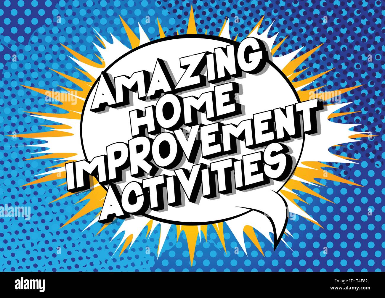 Amazing Home Improvement Activities - Vector illustrated comic book ...