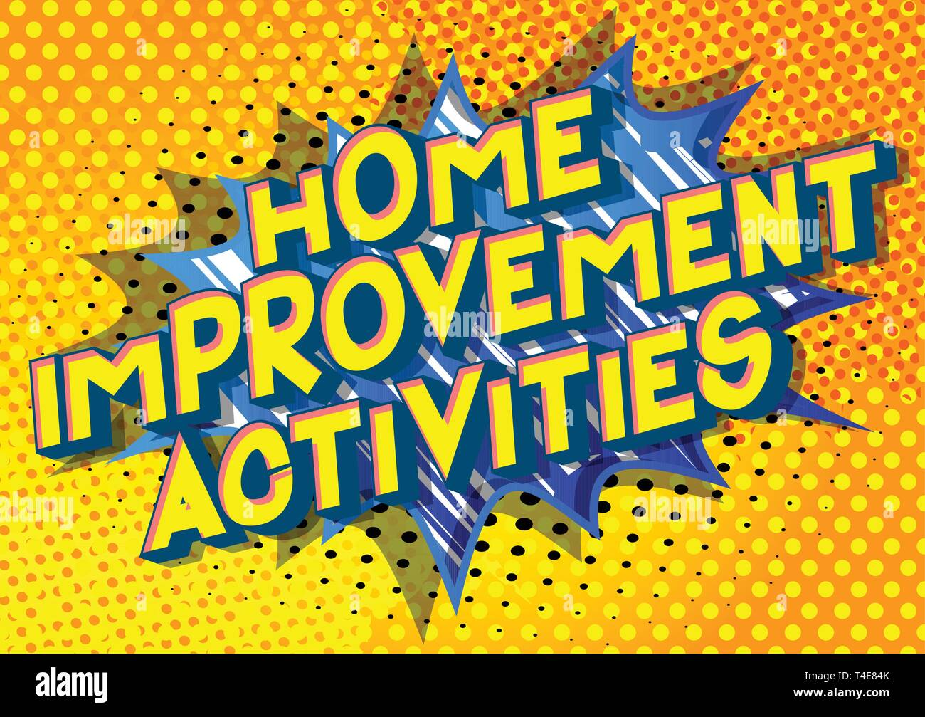 Home Improvement Activities - Vector illustrated comic book style ...