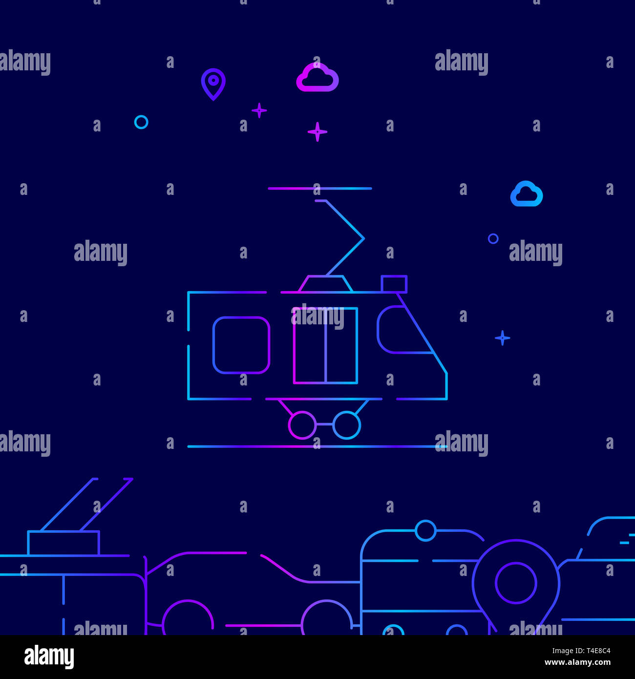 Commuter Train, Tram Line Illustration. City, Public Transport Gradient ...