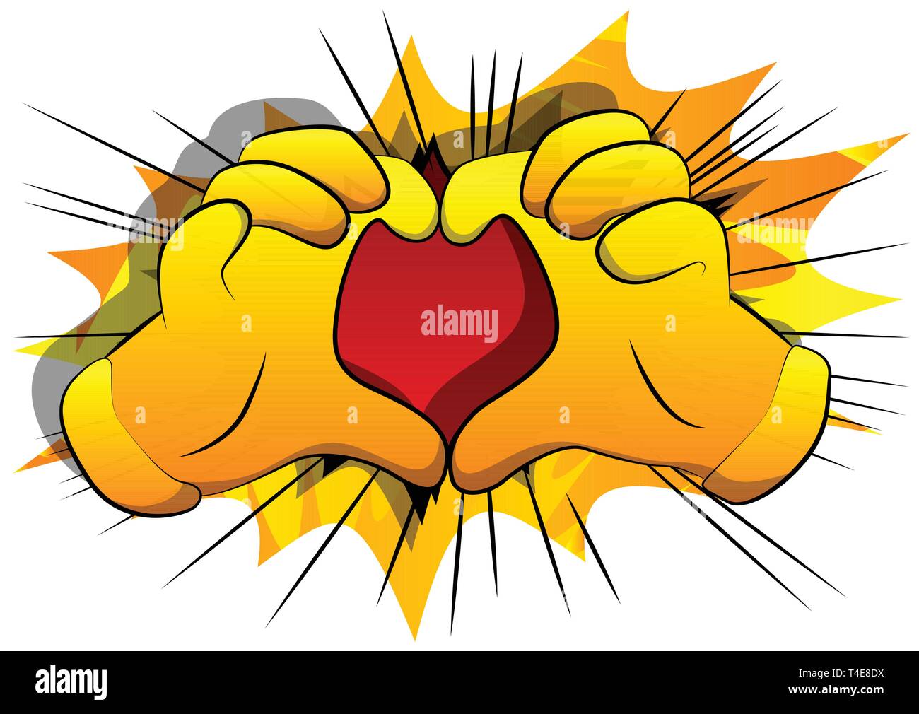 Vector cartoon hands showing heart shape hand gesture. Illustrated hand ...