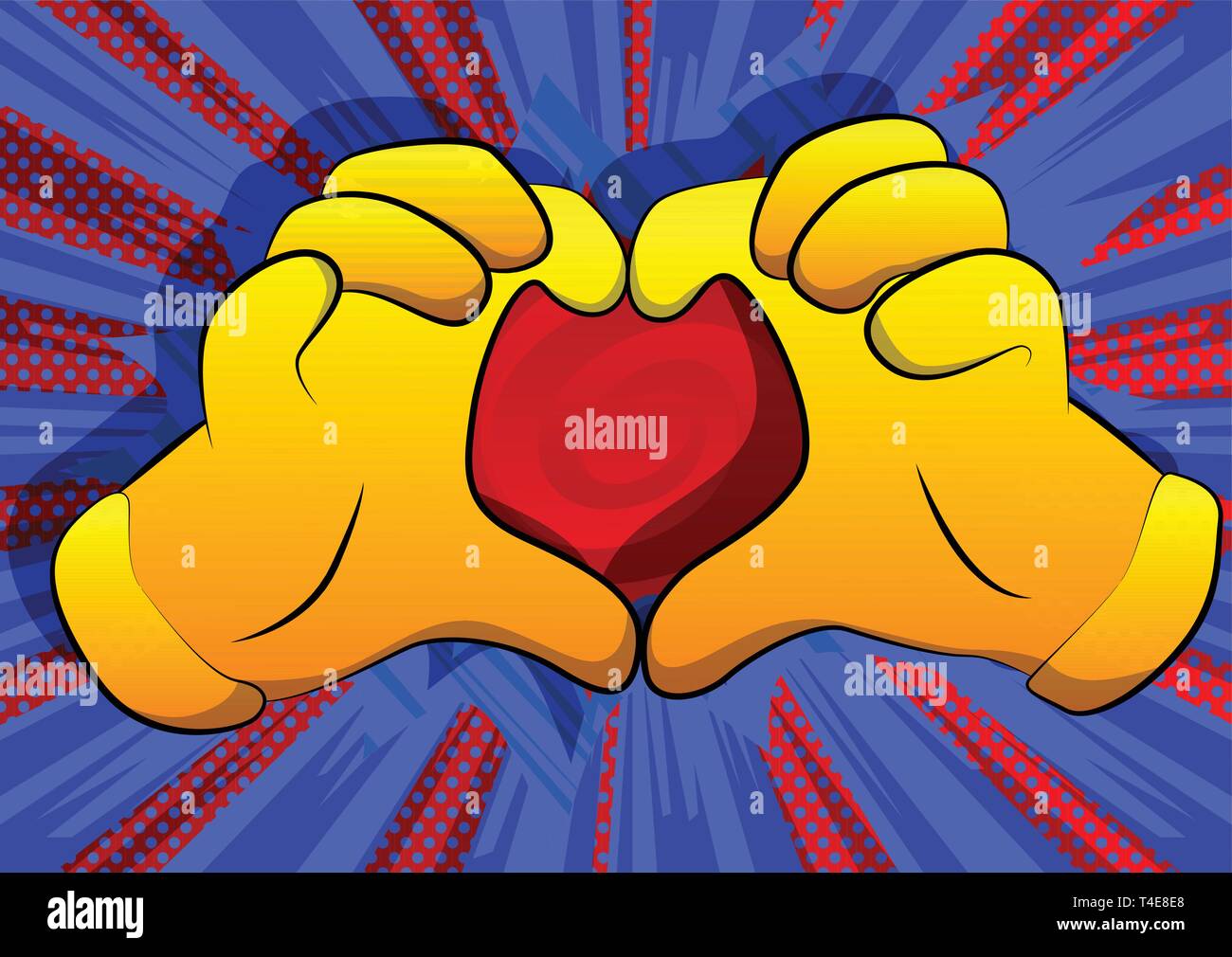 Vector cartoon hands showing heart shape hand gesture. Illustrated hand ...