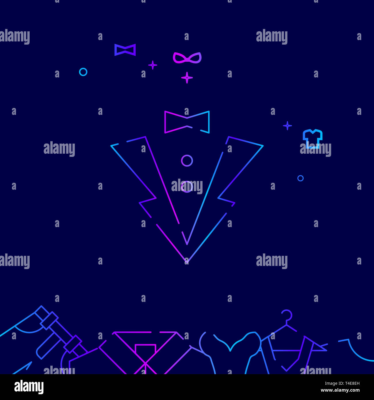 Tuxedo, Jacket Line Illustration. Clothes, Garments, Wear Gradient Icon ...