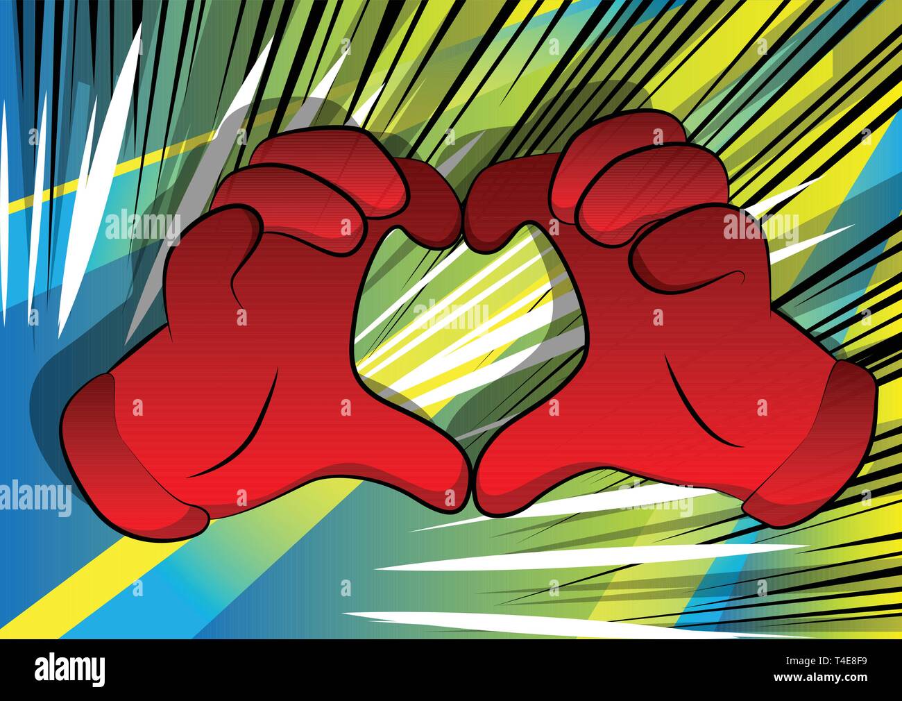 Vector cartoon hands showing heart shape hand gesture. Illustrated hand ...