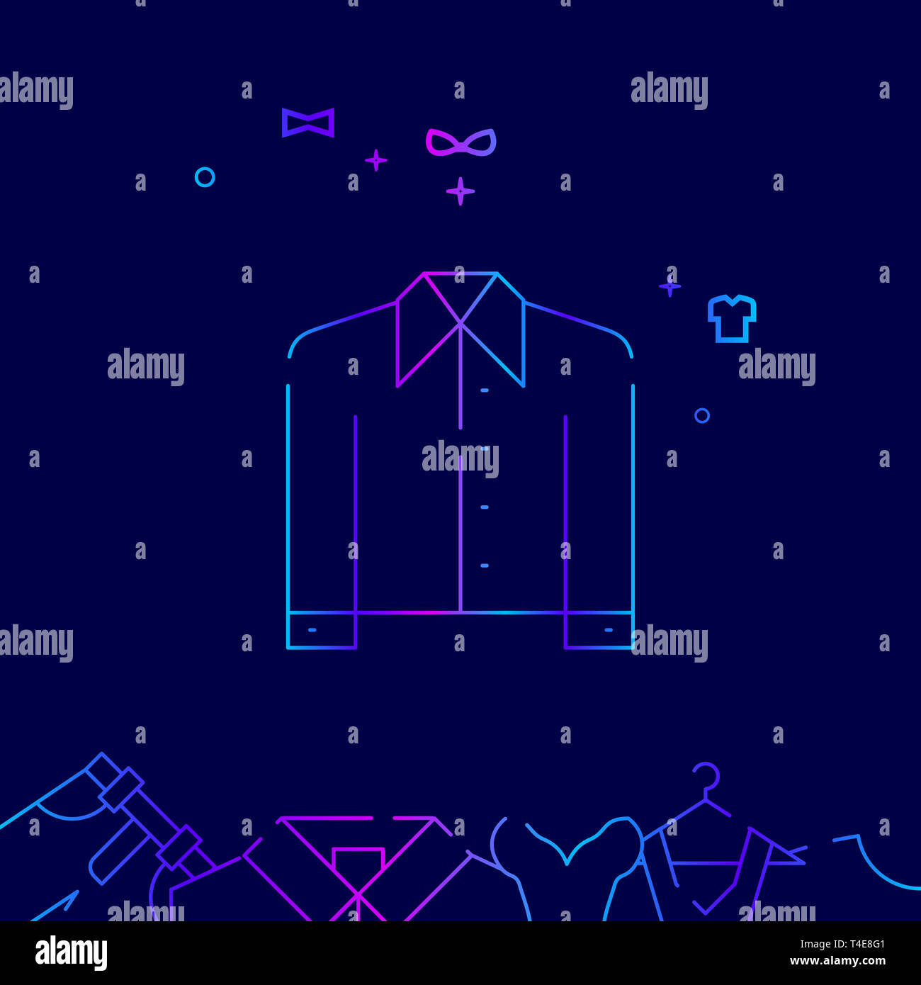 Uniform Shirt Line Illustration. Clothes, Garments, Wear Gradient Icon ...