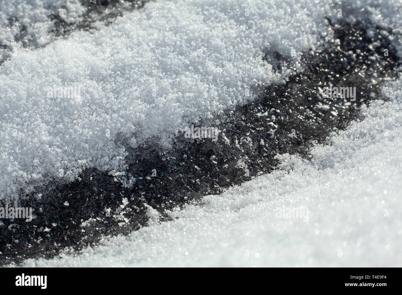 Winter white snow surface detail textured background Stock Photo - Alamy